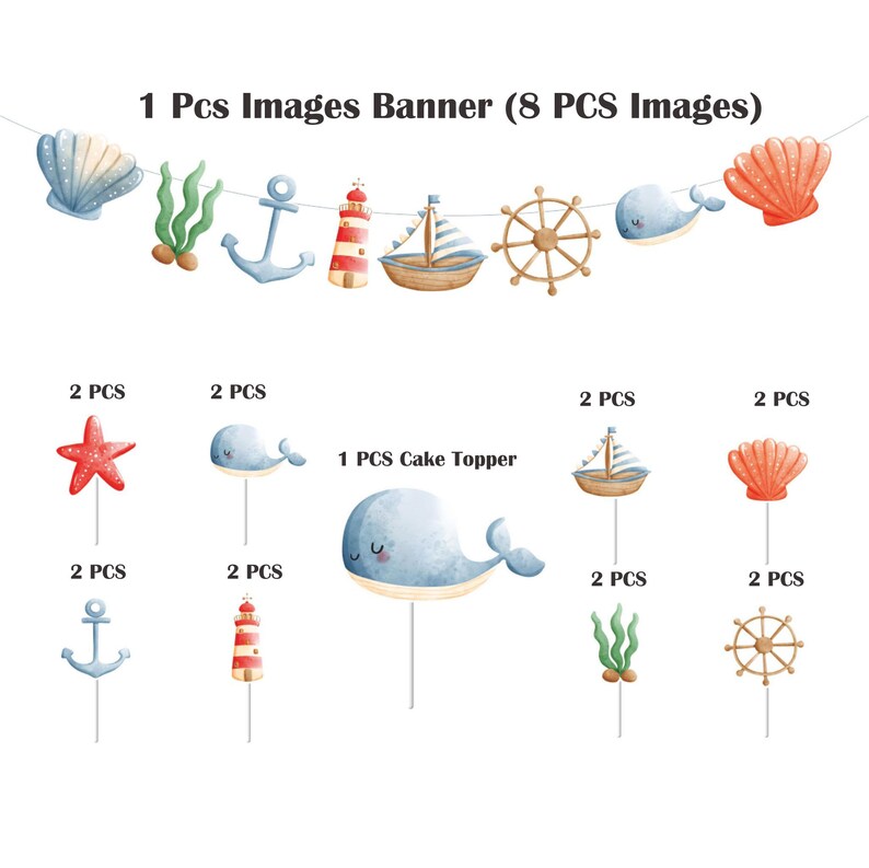 Under the Sea Birthday Banner Watercolor Whales Ocean Party - Etsy