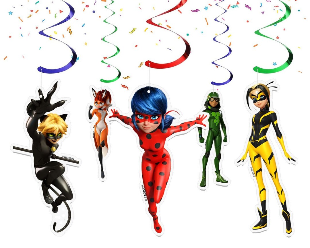 Miraculous Ladybug Streamers for Kids. Cartoon Ladybug Hanging Ceiling ...