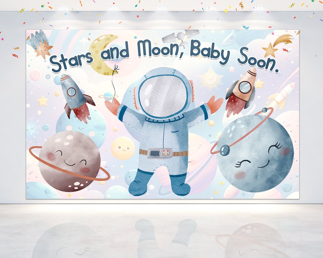 Outer Space Adventure - Galaxy Themed Baby Shower Backdrop 5x3 FT for ...