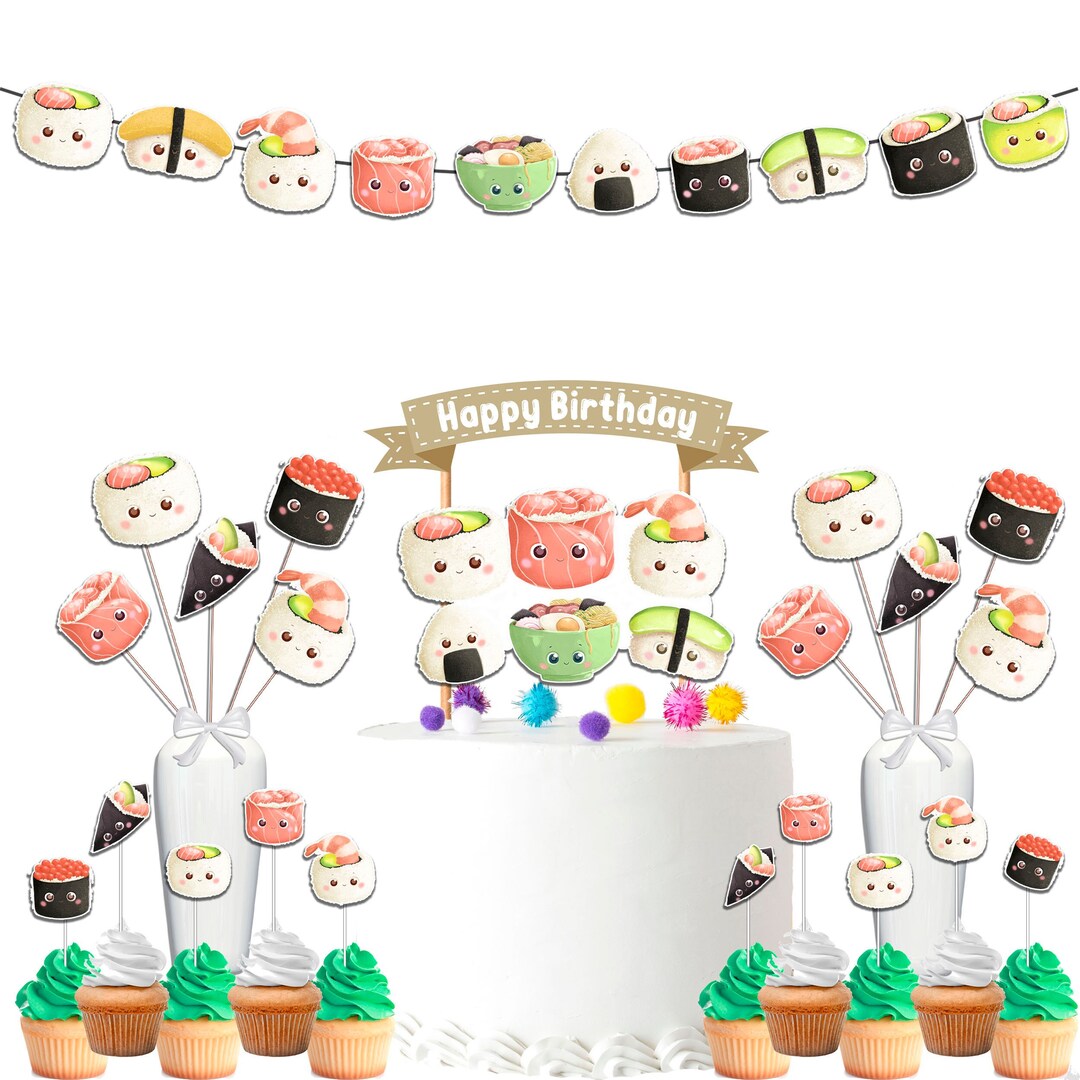 Sushi Birthday Party Decoration Set Great Bundle for Sushi Theme for ...