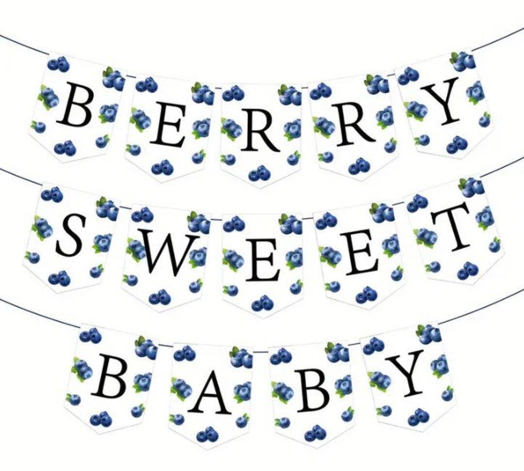 Berry Sweet Baby Banner – Blueberry Baby Shower or First Birthday ...