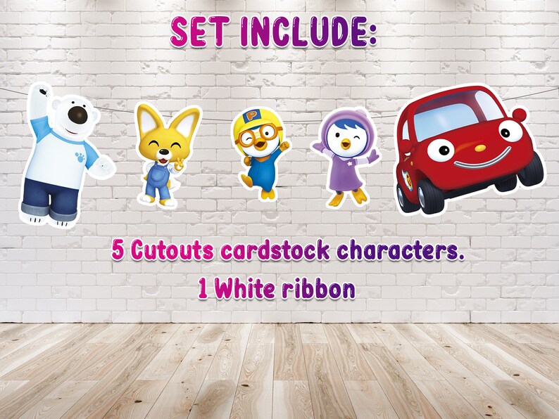 Pororo the Little Penguin Birthday Decorations Banner Cartoon - Etsy