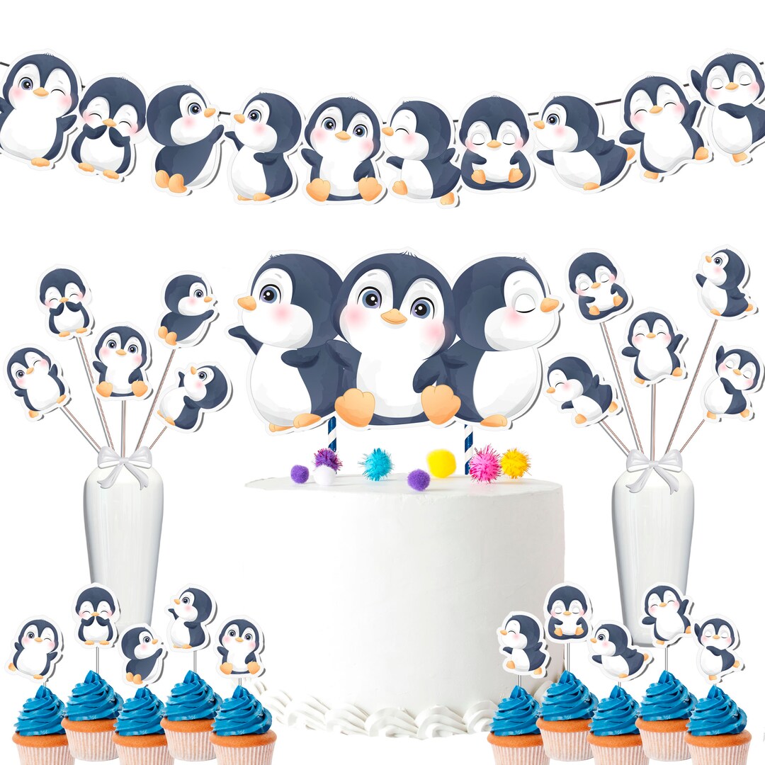 Penguin Party Decor Set Charming and Playful for Birthdays & Baby ...