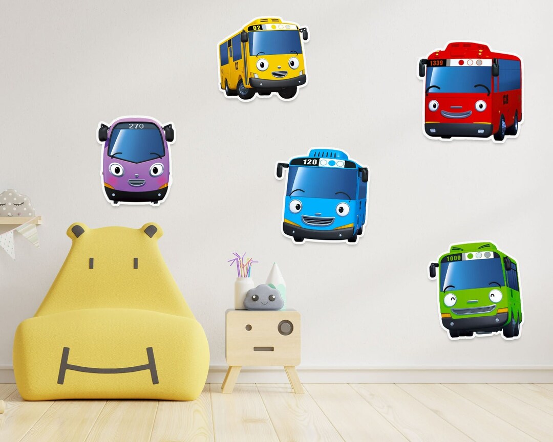 Tayo the Little Bus Wall Stickers 7.5 Decorative Decals for Kids Room ...