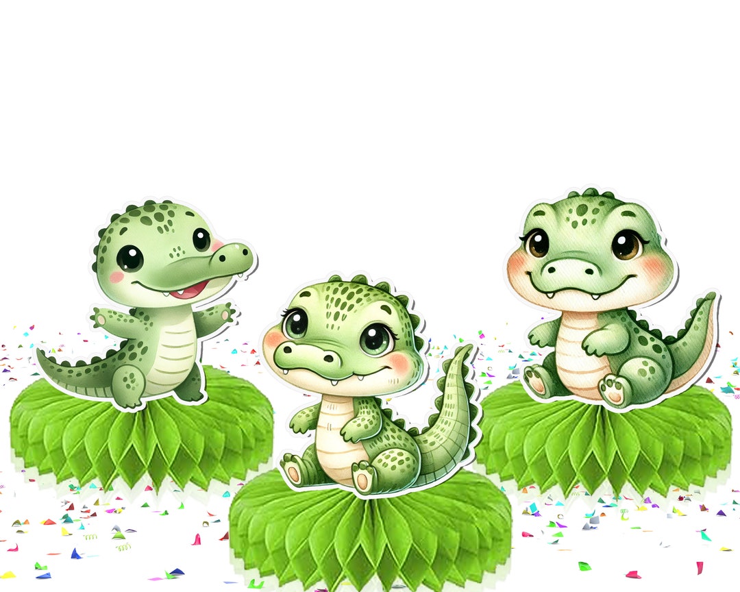 Adorable Crocodile Honeycomb Party Decorations - Set of 5 | Cute Jungle ...