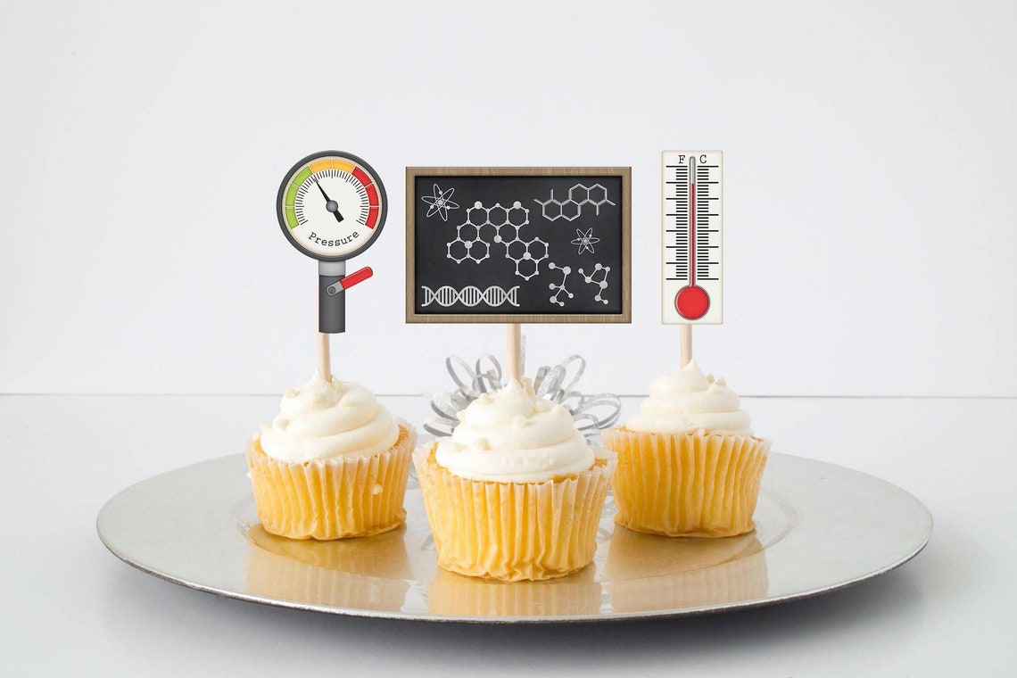 Science Cupcake Toppers Science Lab Party Supplies for - Etsy