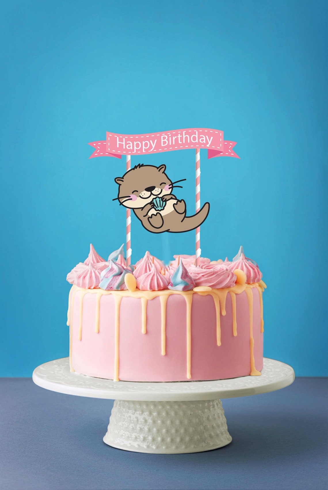 Otter Cake Topper for Kids Cute Sea Otters Birthday Party - Etsy