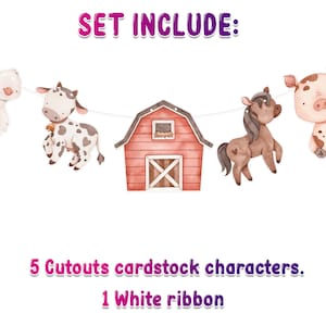 Farm Animals Birthday Banner Barnyard Animals Party Supplies Baby ...