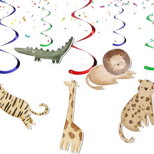 10 Pcs Jungle Animals Doodle Theme Streamers - Perfect for Baby Showers ...