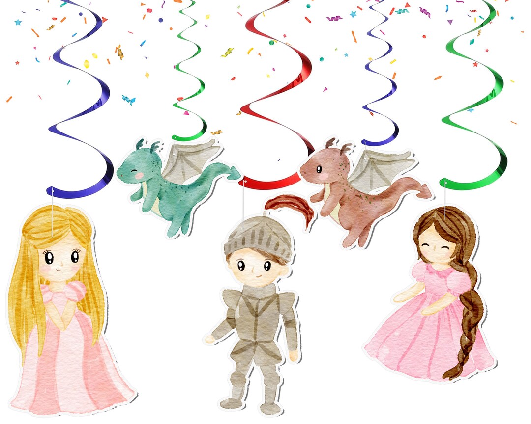 10 Pcs Pastel Princess and Knight Theme Streamers - Enchanting Decor ...
