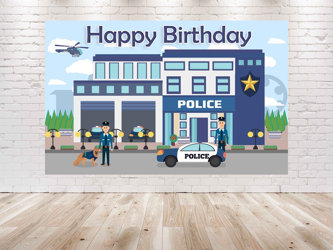 5x3ft Police Backdrop for Birthday Party Decorations . Police - Etsy