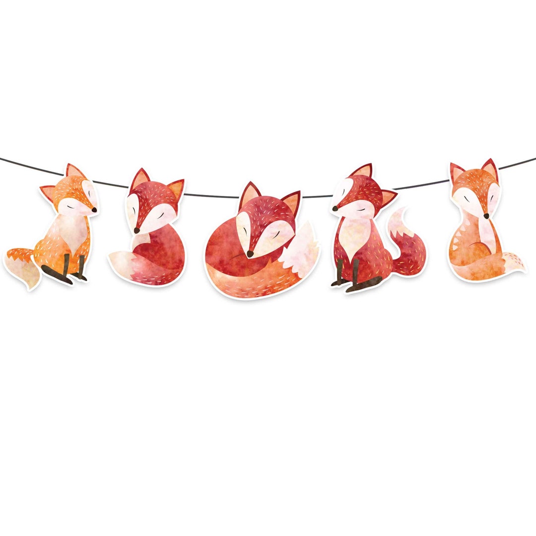 Boho Fox Birthday Decorations Banner Boho Woodland Foxes Party Supplies ...