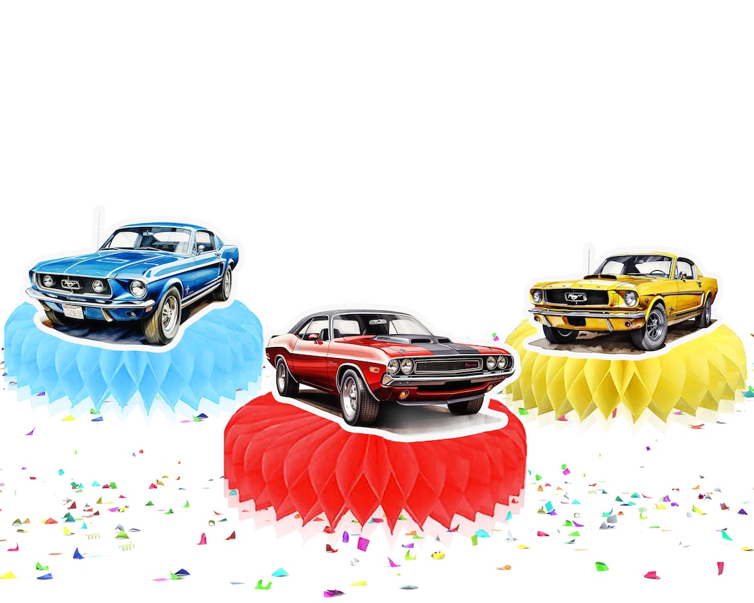 Classic Car Honeycomb Party Decorations - 5 Piece Set - Etsy