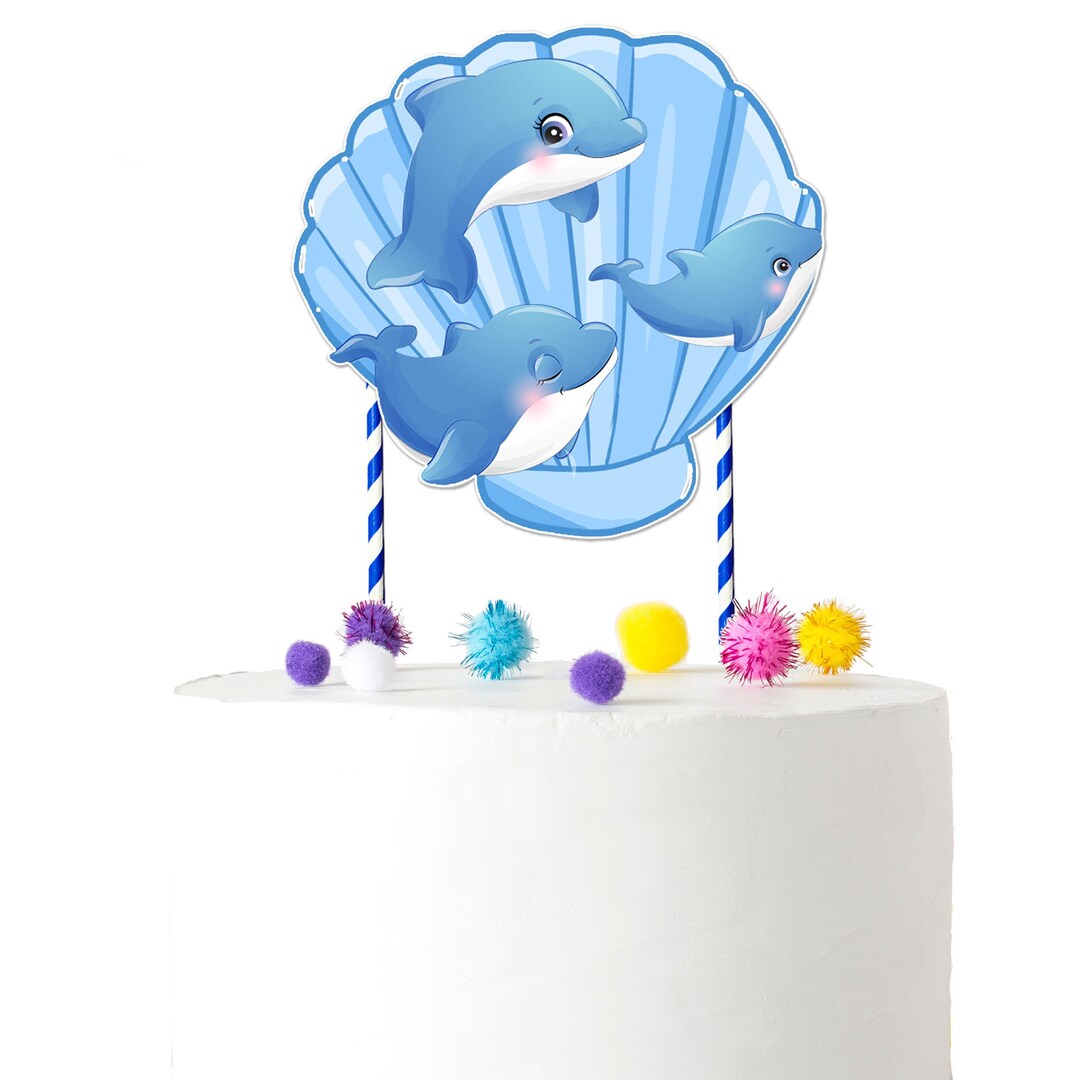 Dolphins Cake Topper for Baby Shower Under the Sea Theme Decor - Etsy