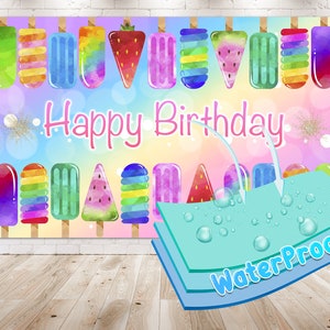 5x3ft Popsicle Backdrop for Birthday Party Decoration. Ice Cream ...
