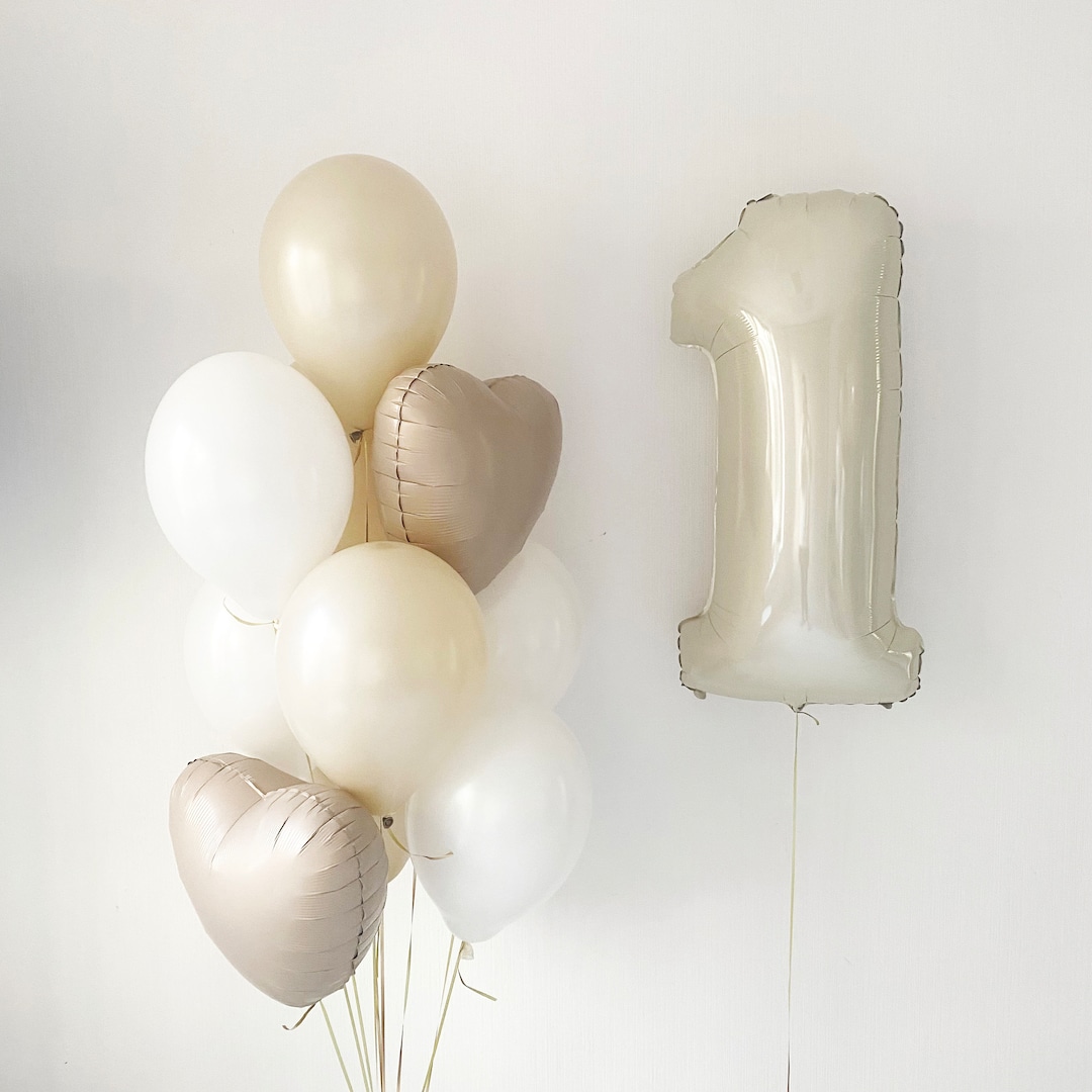 Sophisticated Pastel Cream Balloon Set for Birthday Party - Neutral ...