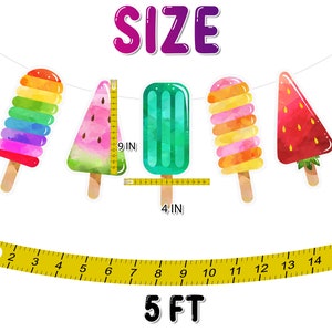 Popsicle Birthday Banner Cute Ice Cream Friends Party Supplies ...