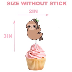 Sloth Cupcake Toppers Sloth Party Supplies for Birthday and - Etsy
