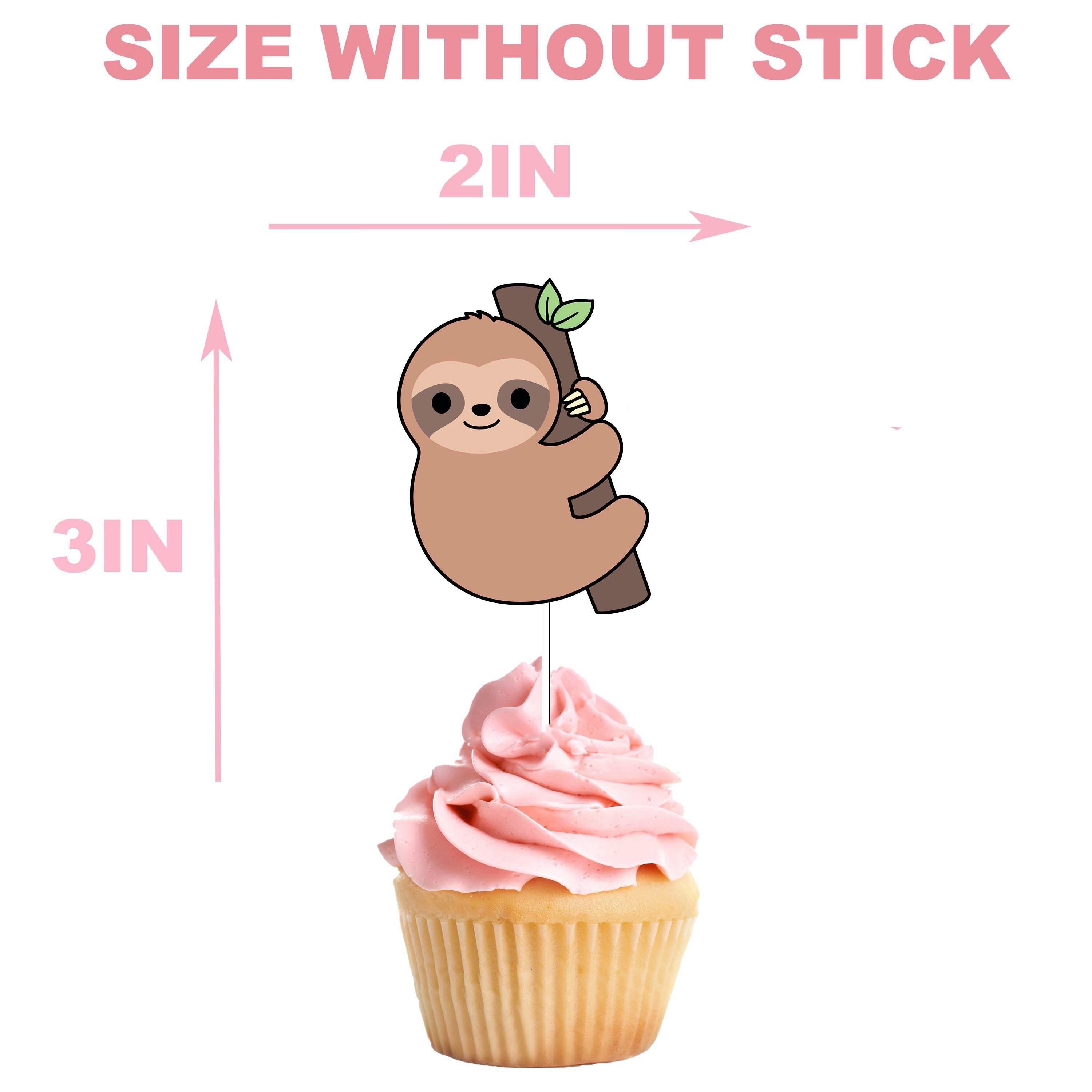 Sloth Cupcake Toppers Sloth Party Supplies for Birthday and - Etsy