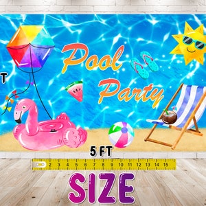 5x3ft Pool Party Backdrop for Birthday Party Decoration. Summer ...