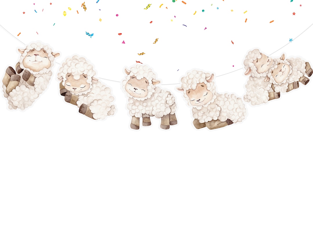 Baby Lamb Birthday Banner Little Sheep Theme Party Supplies | Baby ...