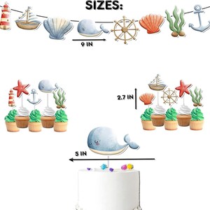 Under the Sea Birthday Banner Watercolor Whales Ocean Party Supplies ...