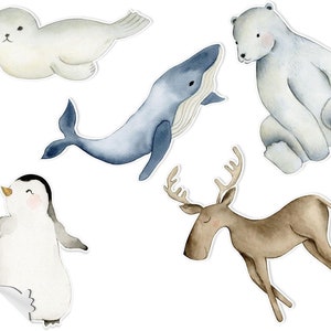 Arctic Animals Wall Stickers - Set of 5 | Perfect for Birthday and Baby ...