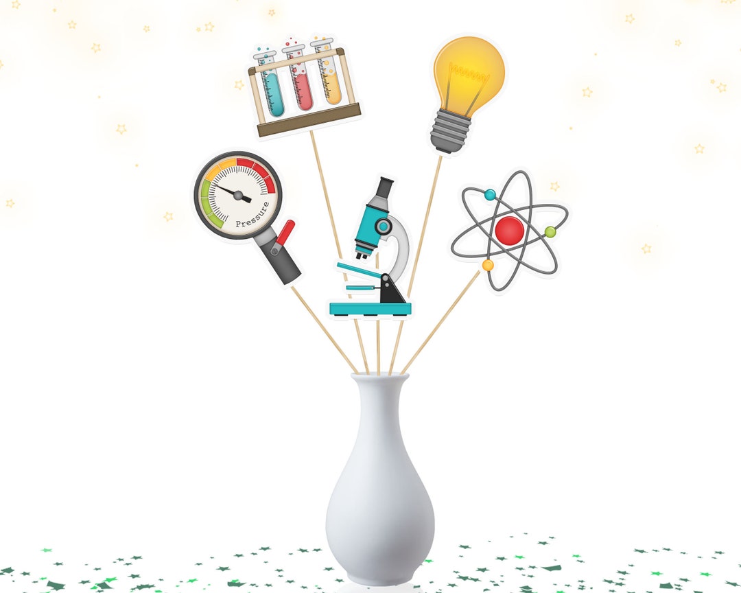 5 Pcs Large Science Birthday Centerpieces | Science Lab Party Supplies ...