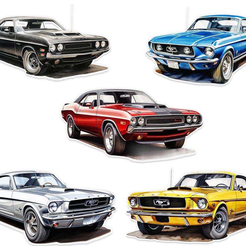 Muscle Car Vinyl Stickers - Etsy