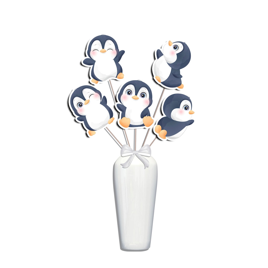 5 Pcs Large Penguin Winter 1st Birthday Baby Shower Centerpieces ...