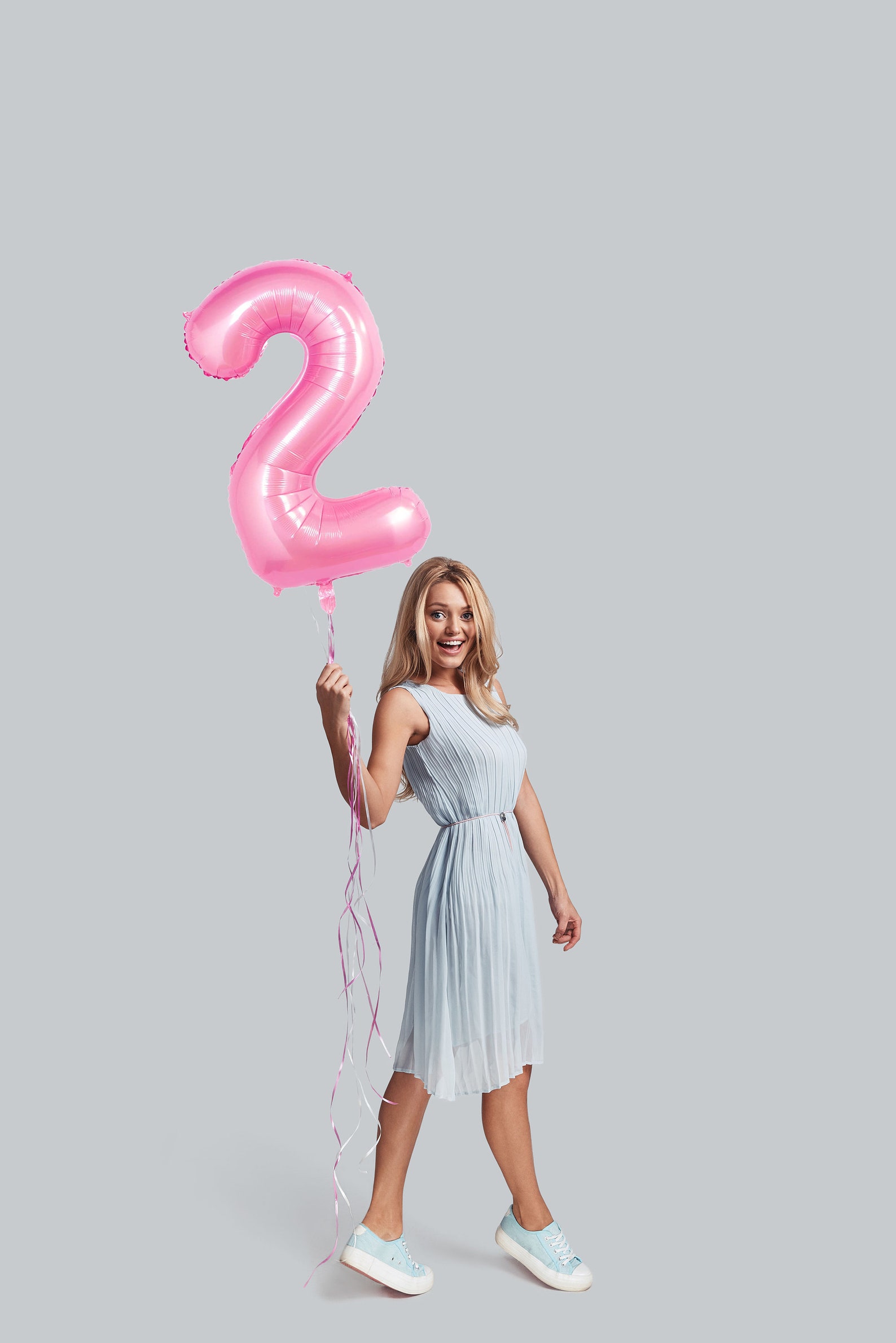 32 Inches Foil Pink 2 Shaped Balloon for Birthday Decorations | Baby ...