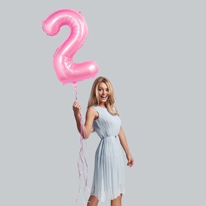 32 Inches Foil Pink 2 Shaped Balloon for Birthday Decorations | Baby ...