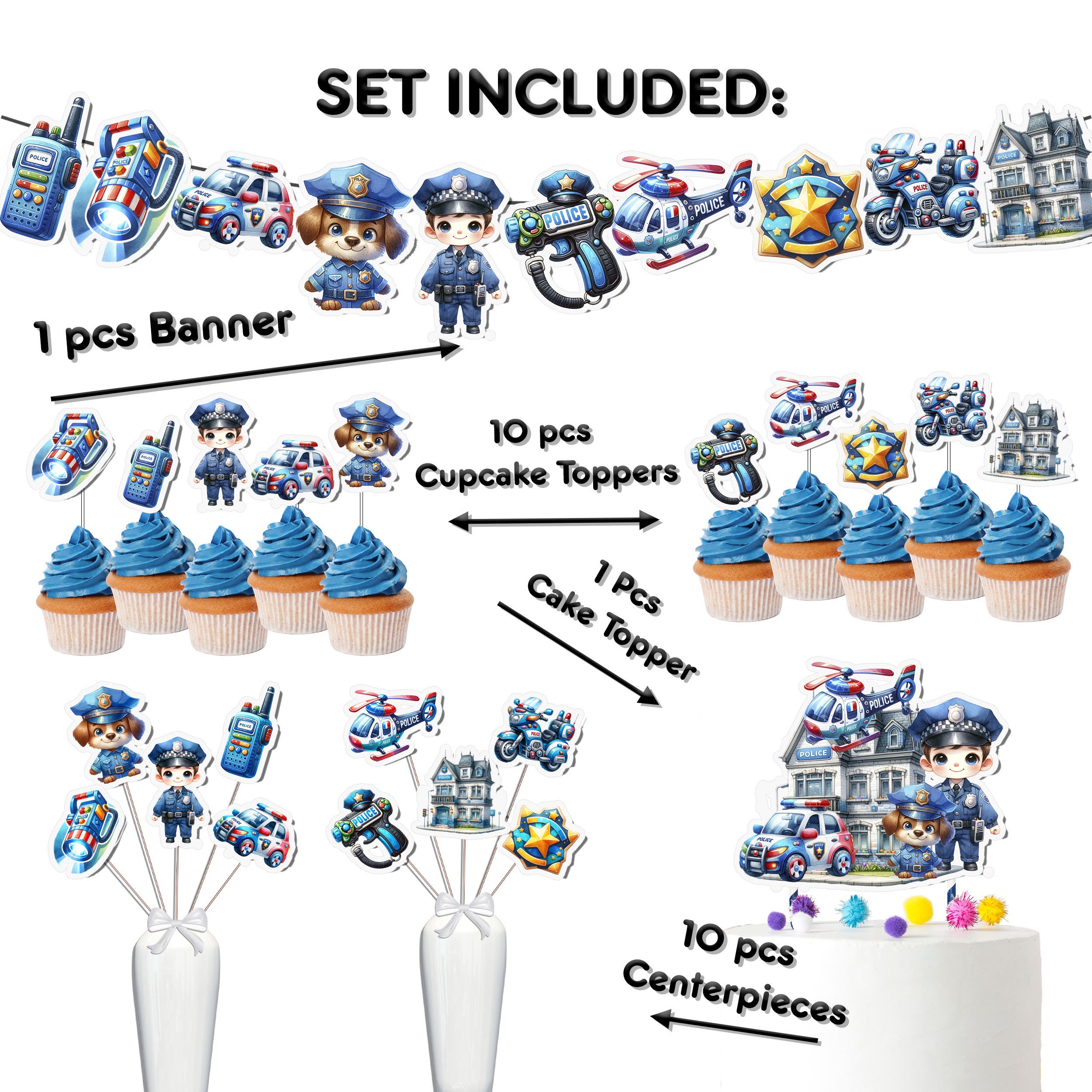Police Party Decor Set - Exciting Law Enforcement Celebration for ...