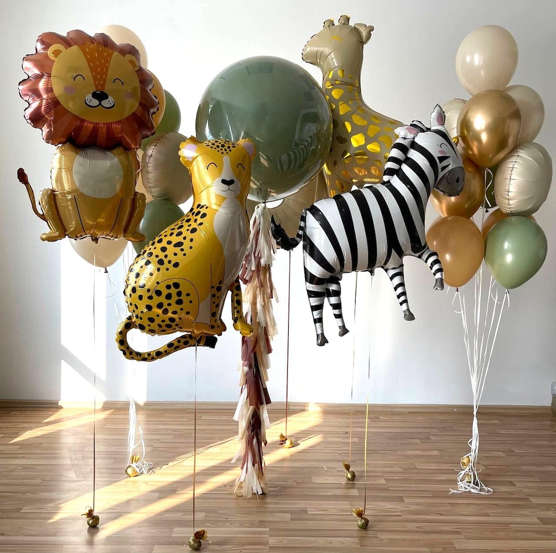 Safari Animal Balloon Set – Jungle Party Balloons With Lion, Zebra ...