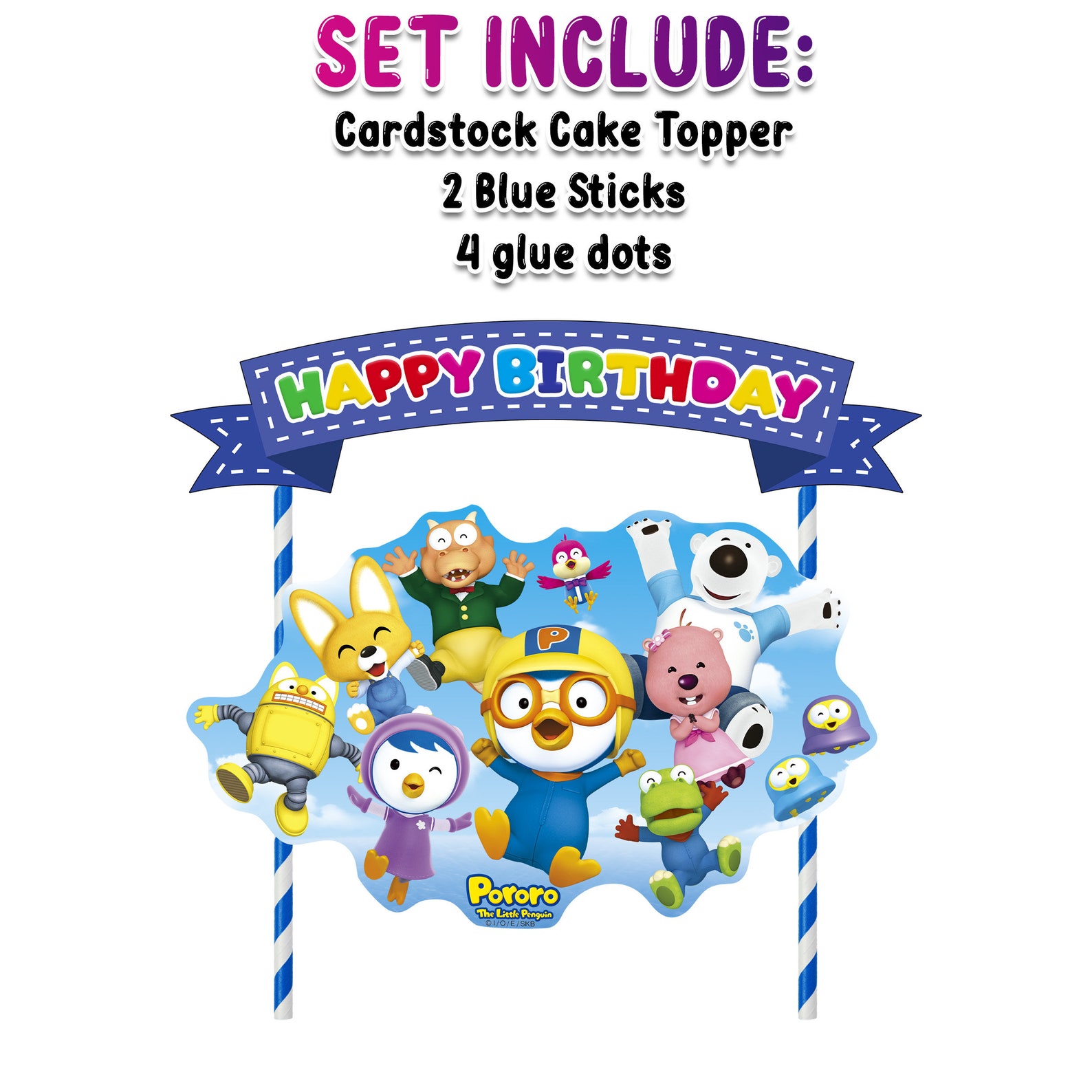 Pororo the Little Penguin Cake Topper Cartoon Penguin Party - Etsy