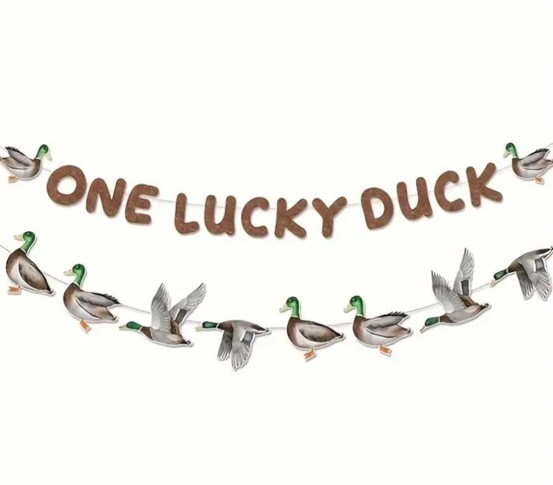 One Lucky Duck - Decorative Hanging Banner With Flying Ducks for ...