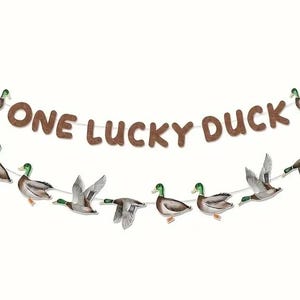 One Lucky Duck - Decorative Hanging Banner With Flying Ducks for ...