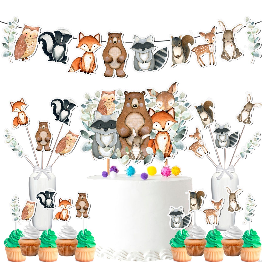 Woodland Animals Party Decor Set - Enchanting Forest Celebration for ...