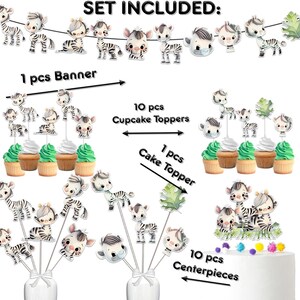 Zebra Baby Shower and Birthday Party Supplies Set - Banner ...