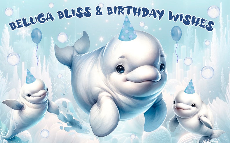 5x3 FT Beluga Whale Backdrop for Ocean-themed Birthday Celebrations ...
