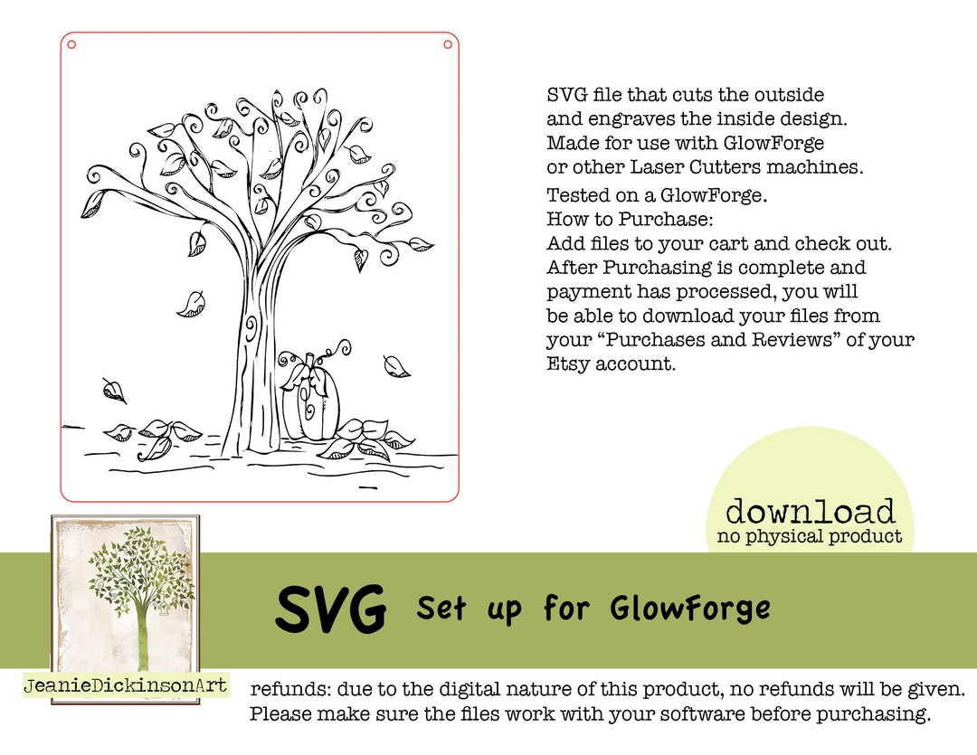 Fall Tree Sign - Hanging - Home Decor - Svg Glowforge Ready for Cutting ...