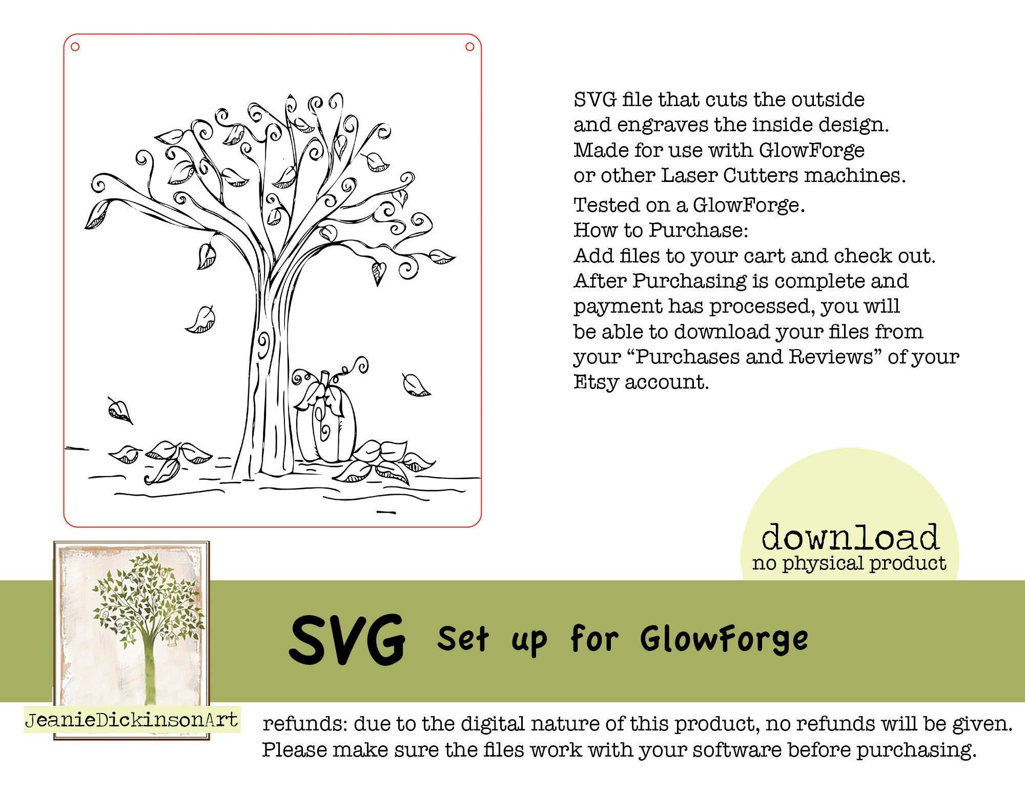 Fall Tree Sign - Hanging - Home Decor - Svg Glowforge Ready for Cutting ...