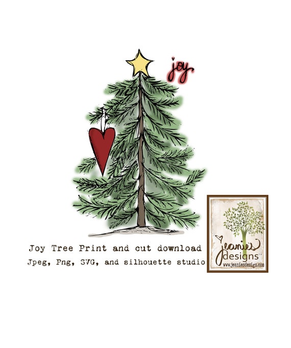 Holidaytree Joy Print and Cut Jpeg Png Svg and Silhouette - Etsy