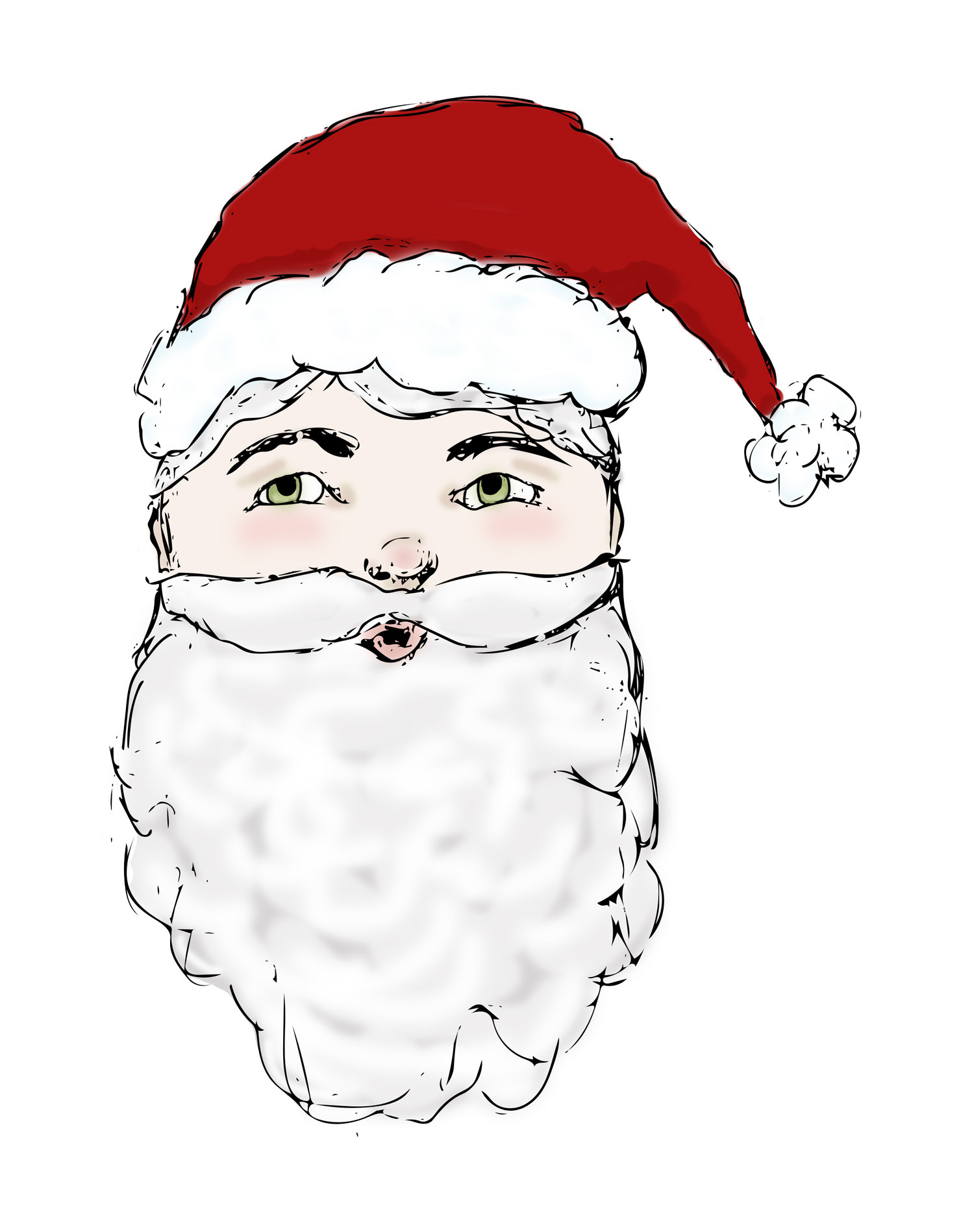 Santa Face Print and Cut Jpeg, PNG, SVG, Silhouette Studio - Etsy