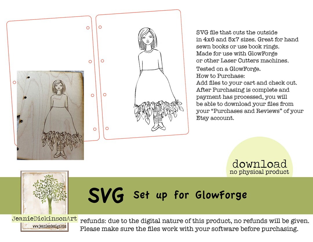Nature Girl Book Cover - Svg Glowforge Ready for Cutting and Engraving ...