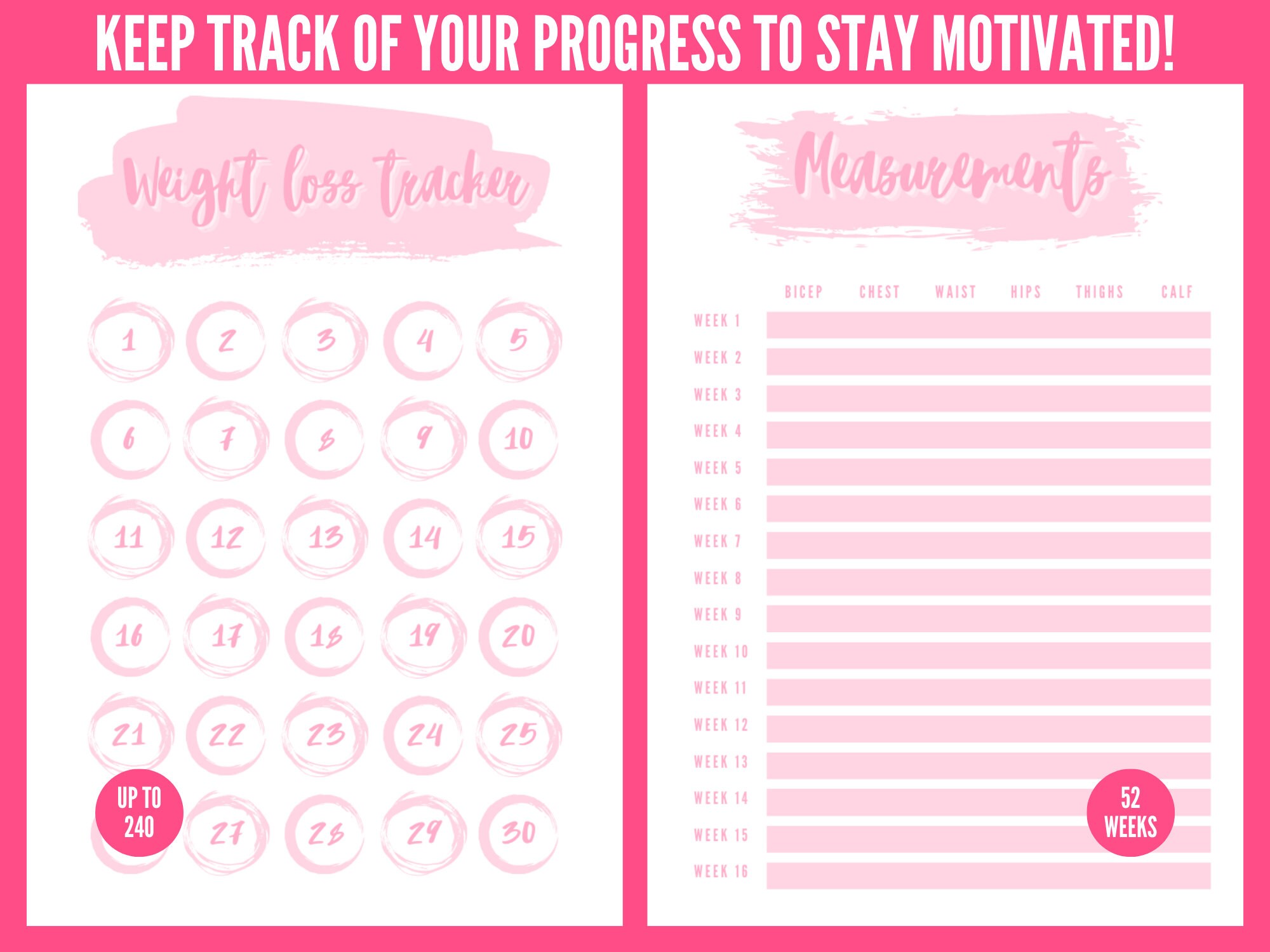 Weight Loss Journal | Printable Weight Loss Planner | Printable Weight ...