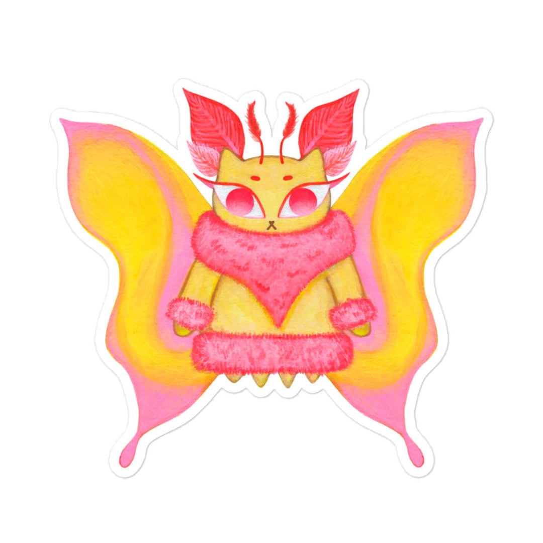 Rosy Maple Moth Sticker - Etsy