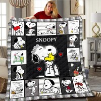 Peanuts Christmas Velveteen Plush Blanket, Cute Snoopy Minky Blanket ...
