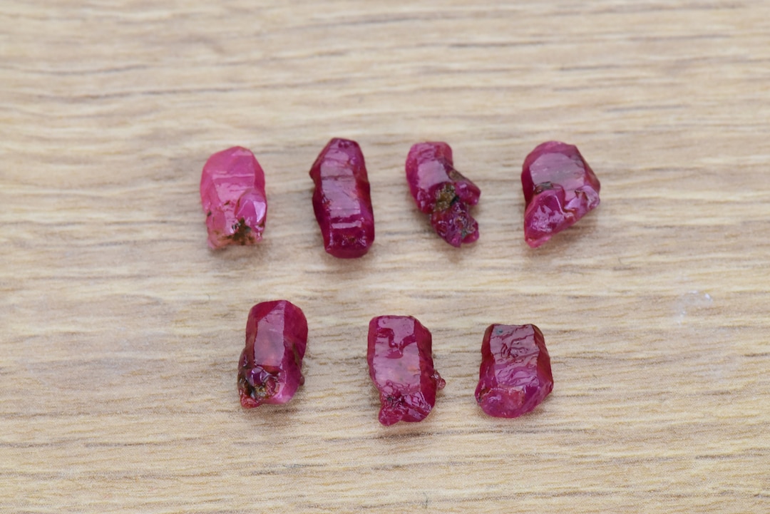 Natural Raw Ruby Pink Red Corundum Specimen Gemstone, Rough Ruby ...