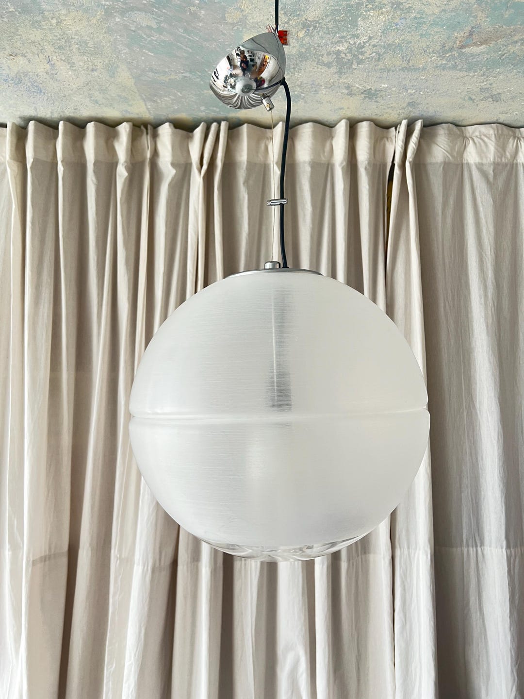 Meblo Guzzini Sphere*large Vintage Pendant Lamp*space Age Hanging Light ...